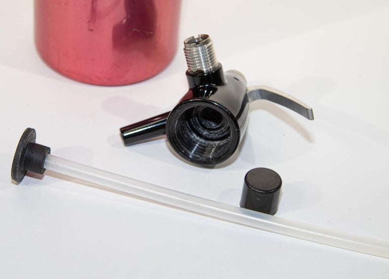 Vintage Metallic Red Soda Syphon, England, 1960 For Sale at 1stDibs