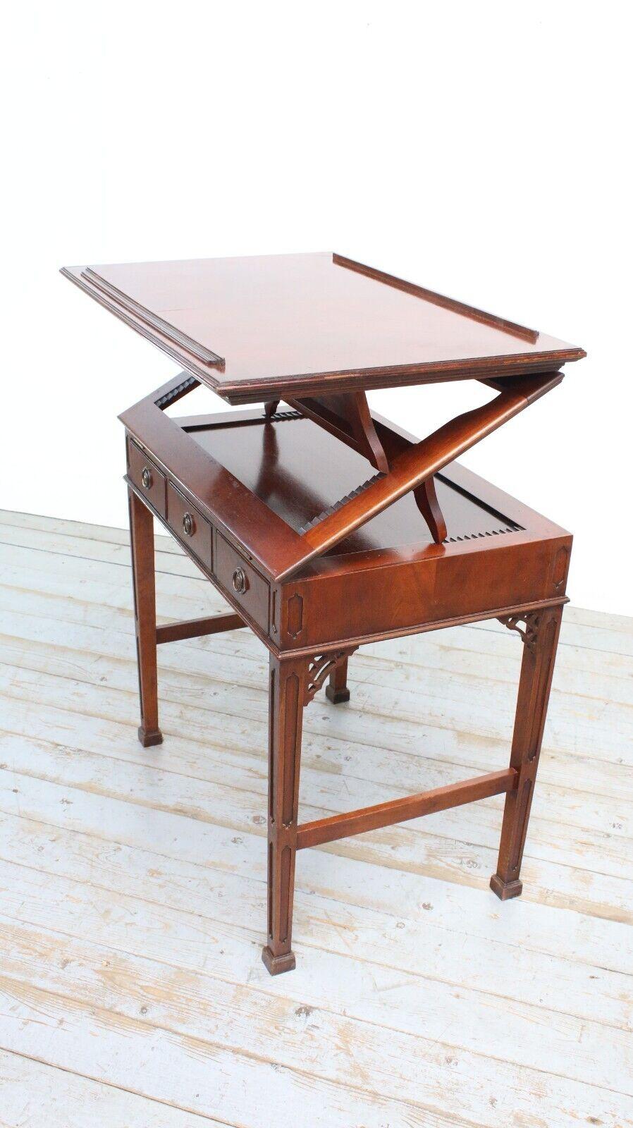 Vintage Metamorphic Architects Mahogany Desk For Sale at 1stDibs