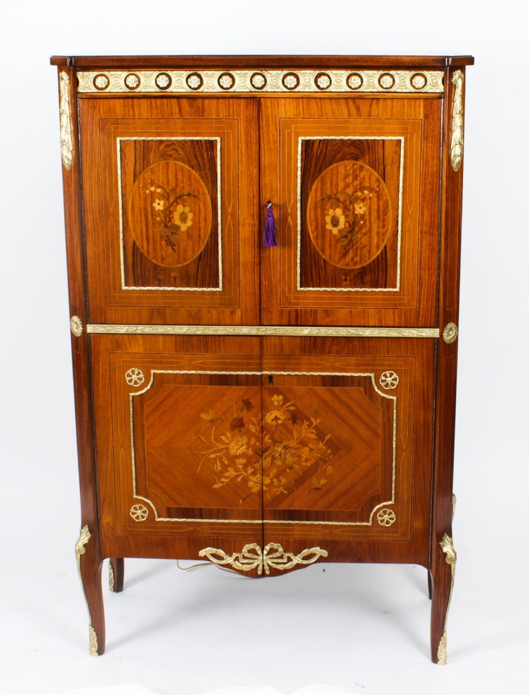 Vintage Meuble Francais Ormolu Mounted Burr Walnut Cocktail Cabinet ...
