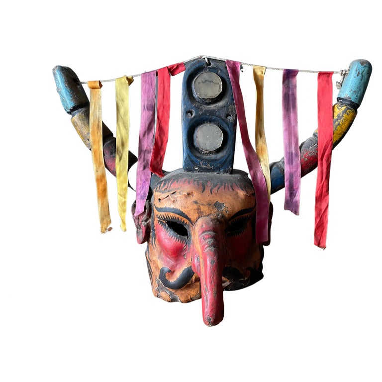 Vintage Mexican Ceremonial Folk Art Mask at 1stDibs