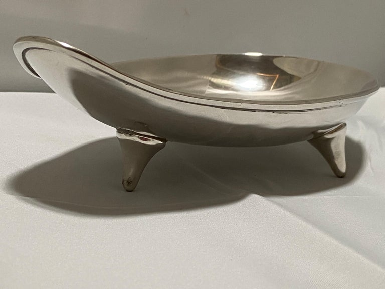 Vintage Mexican Mid-Century Modern Sterling Silver Footed Bowl or Dish ...