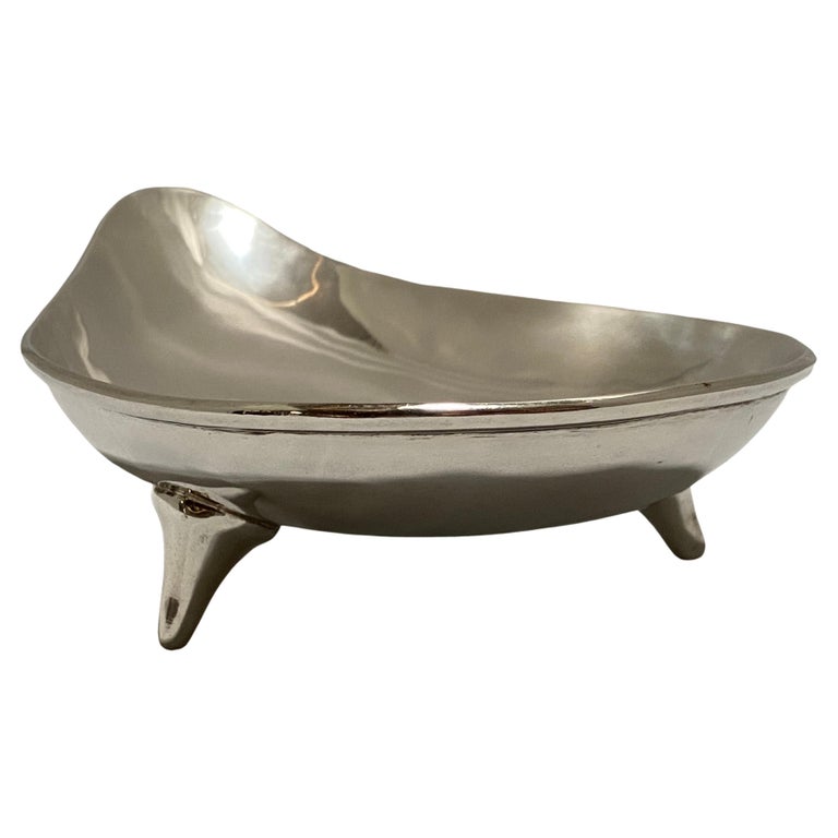 Vintage Mexican Mid-Century Modern Sterling Silver Footed Bowl or Dish ...