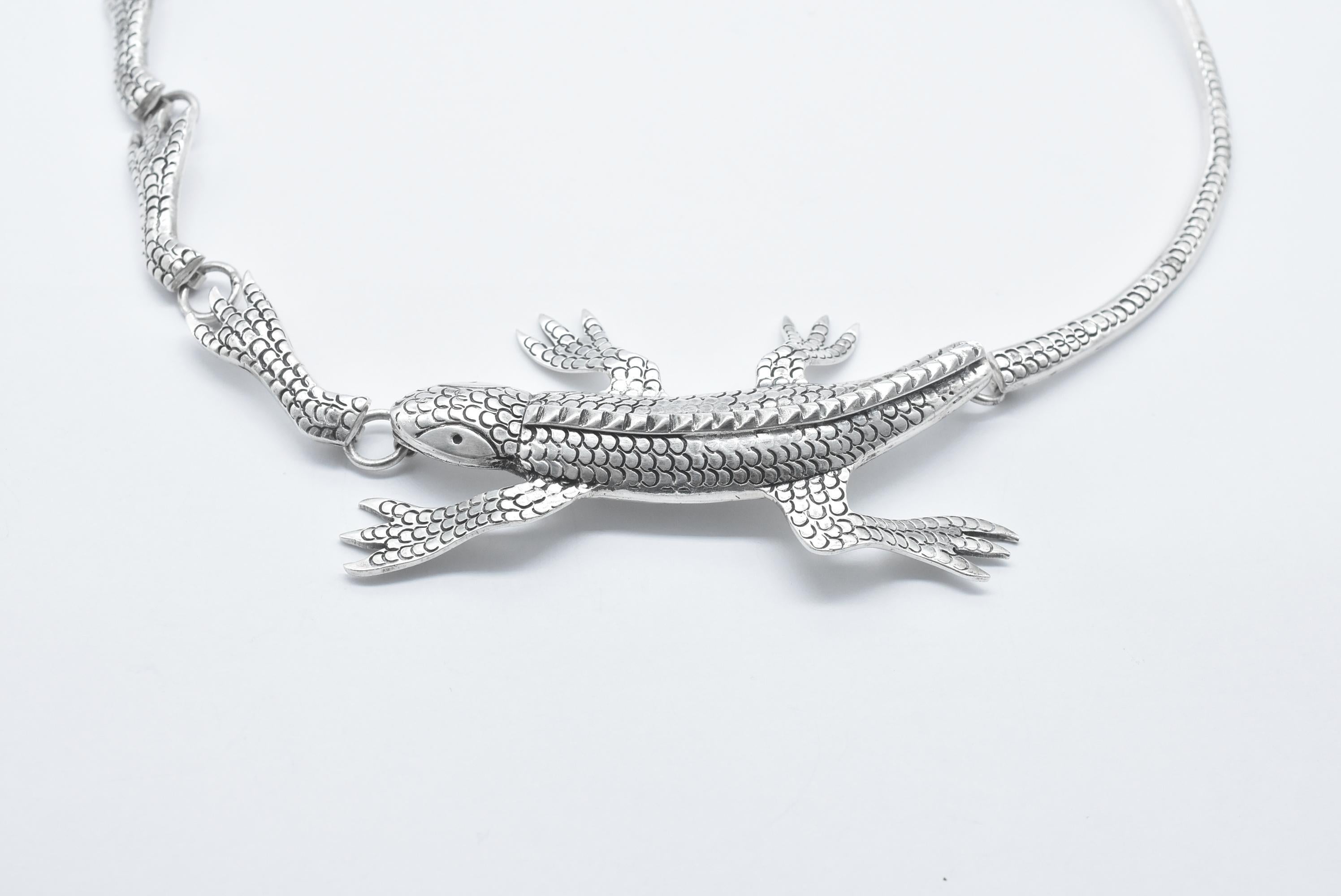 Vintage Mexican Silver Lizard Necklace For Sale at 1stDibs | amenadiel ...