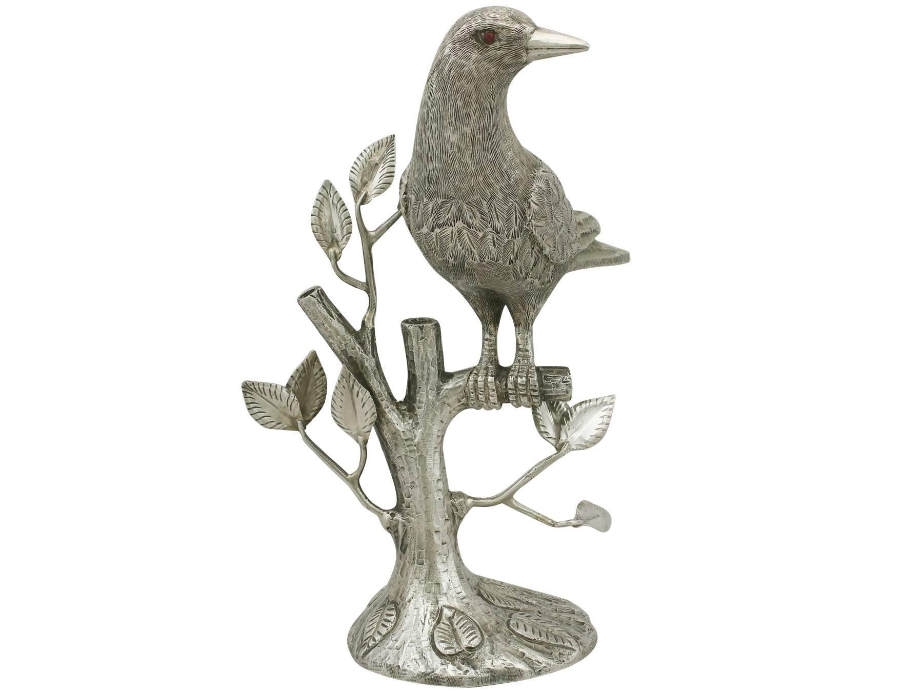 Vintage Mexican Sterling Silver Bird Table Ornament For Sale at 1stDibs