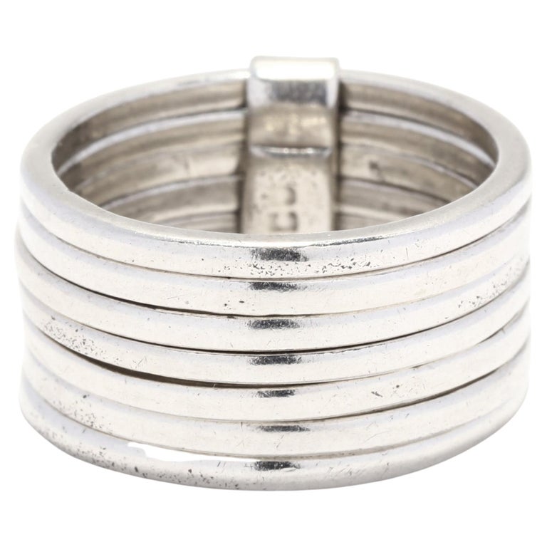 Vintage Mexican Sterling Silver Multi-Row Set of Rings, Ring For Sale ...