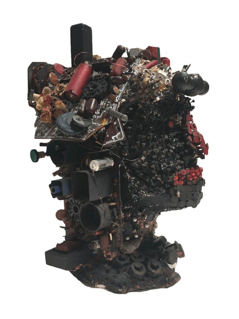 Vintage Microchip Sculpture Featuring a Lady's Head For Sale at 1stDibs