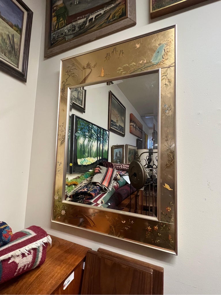 Vintage Mid Century 1979 La Barage Reverse Hand Painted Chinoiserie ...