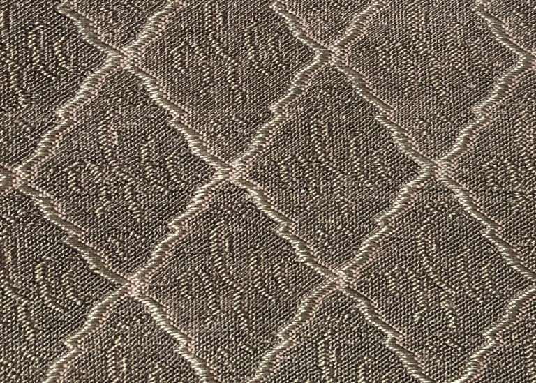 Vintage Mid Century Brown Frieze Fabric with Ornate Design at 1stDibs