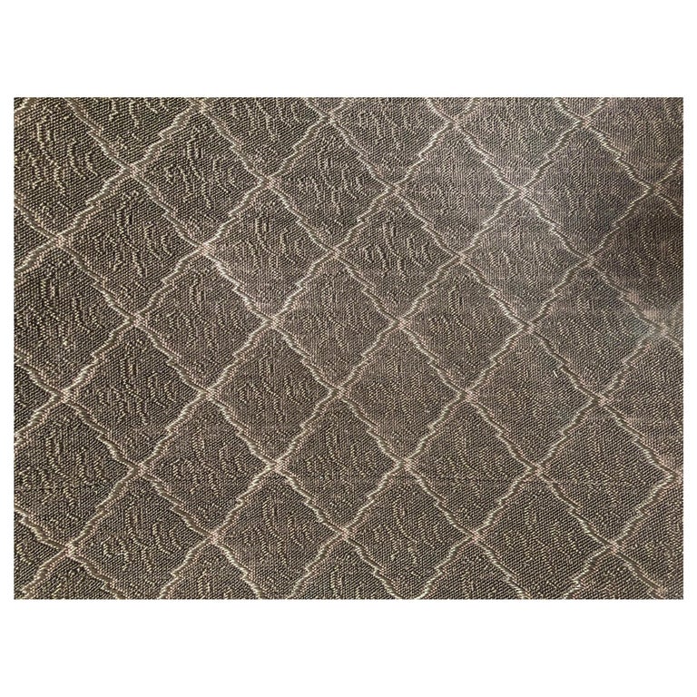 Vintage Mid Century Brown Frieze Fabric with Ornate Design at 1stDibs