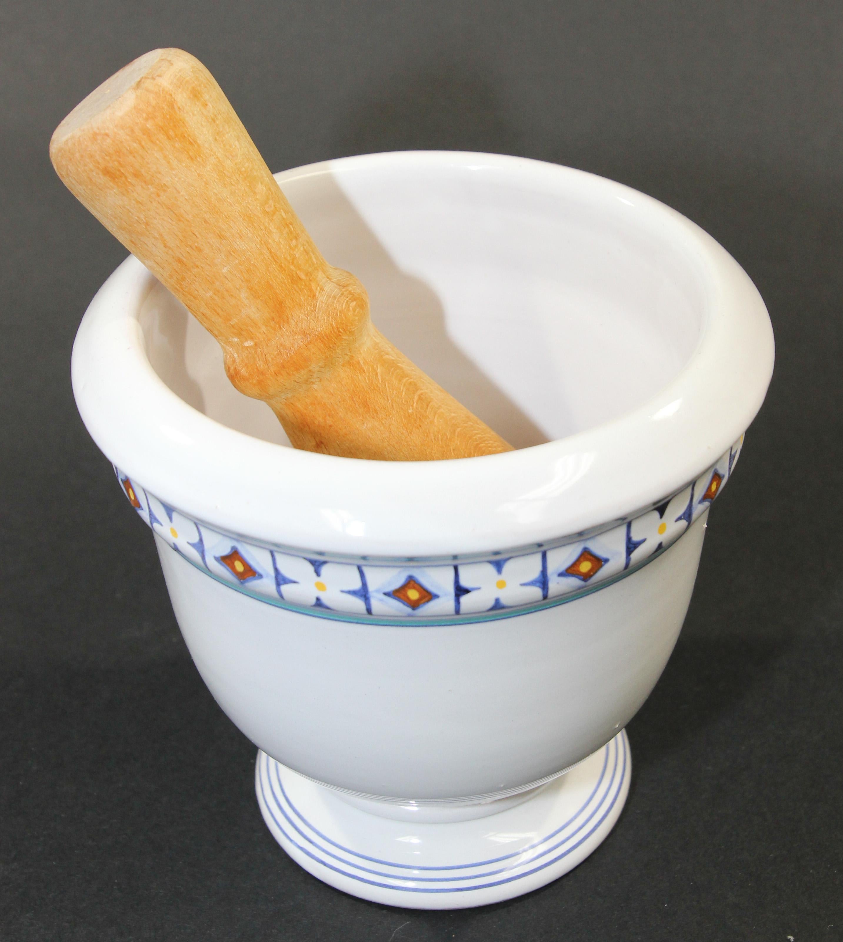 Vintage Mid Century Ceramic Mortar and Wood Pestle Made in Italy at ...