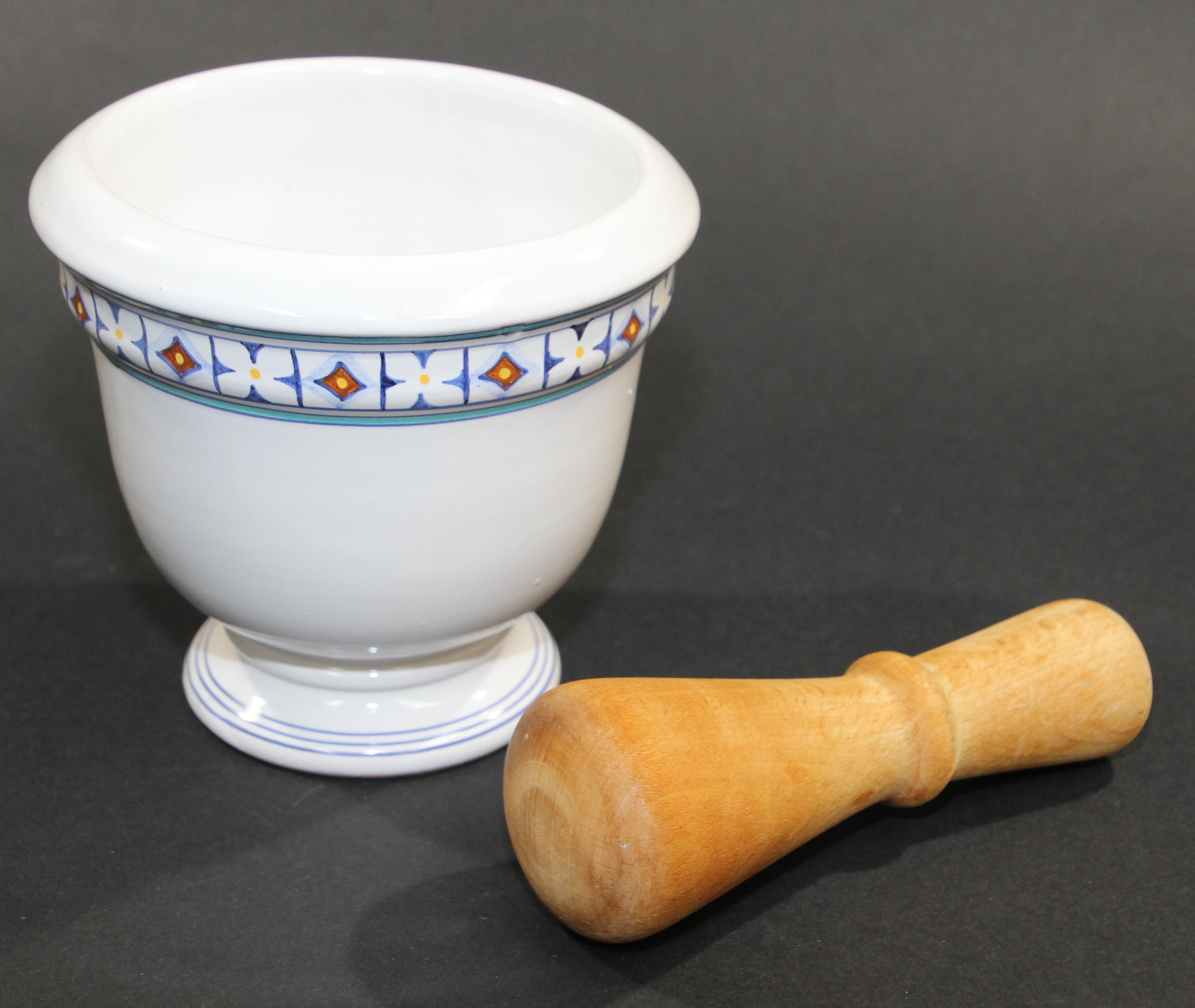 Vintage Mid Century Ceramic Mortar and Wood Pestle Made in Italy at ...