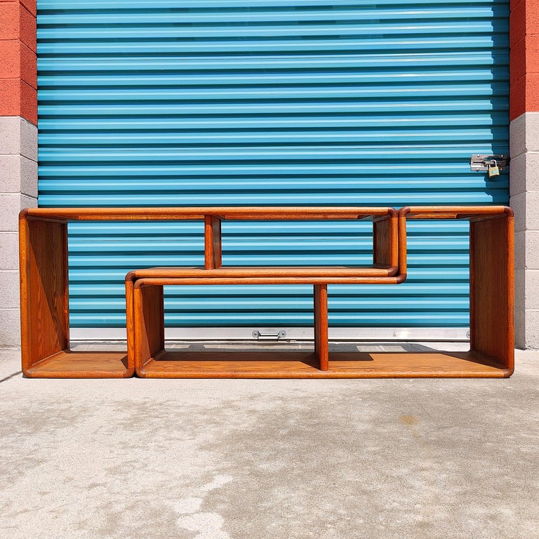 Vintage Midcentury Cerused Oak Modular Media Console and Side Tables ...