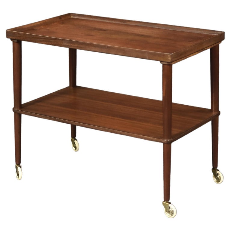 Vintage Mid-Century Danish Modern Teak 2-Level Table Serving Trolley or ...
