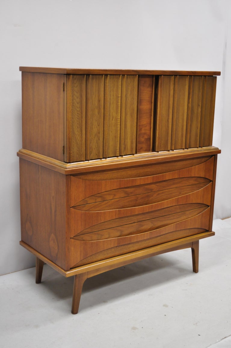Vintage Midcentury Danish Modern Walnut Arne Vodder Style Tall Chest ...