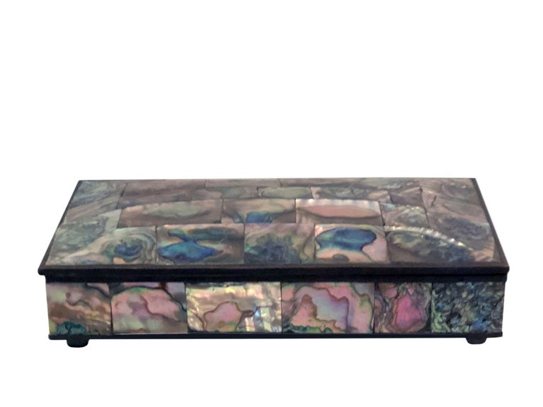 Vintage Mid-Century Domed Abalone Box For Sale at 1stDibs