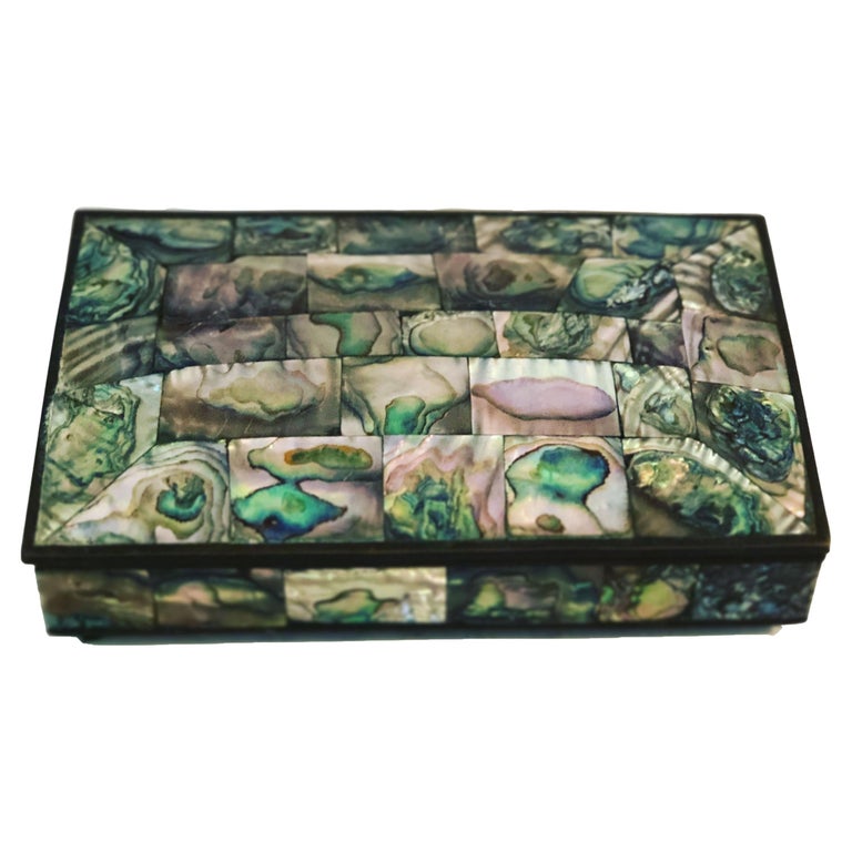 Vintage Mid-Century Domed Abalone Box For Sale at 1stDibs