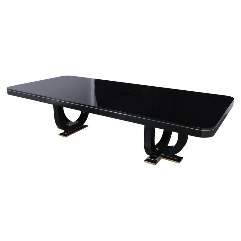 Vintage Modern Extendable Ebonized Dining Table at 1stDibs