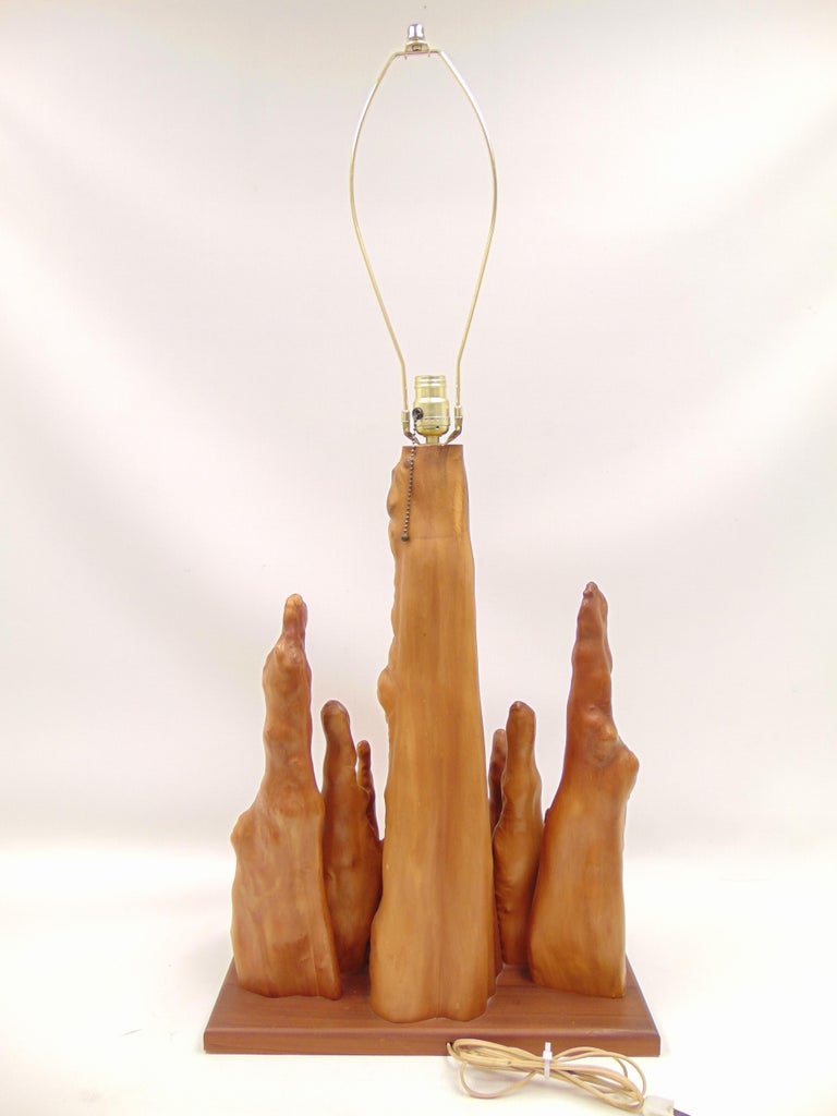 Vintage Midcentury Enormous Cypress Root Lamp For Sale at 1stDibs