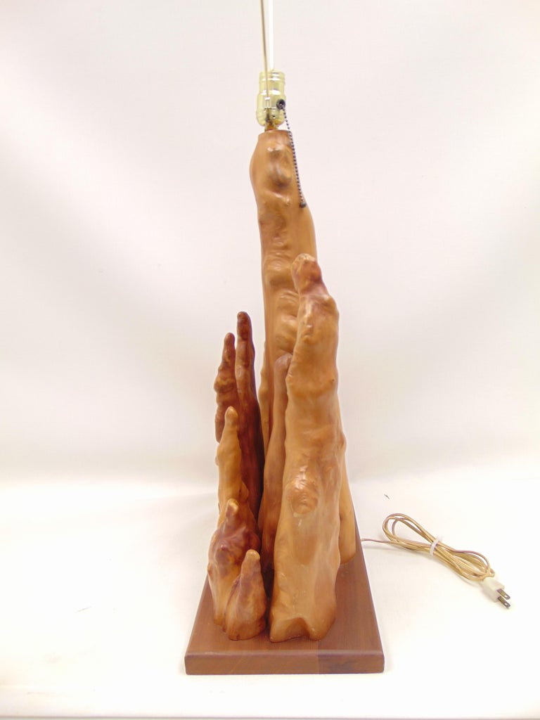 Vintage Midcentury Enormous Cypress Root Lamp For Sale at 1stDibs