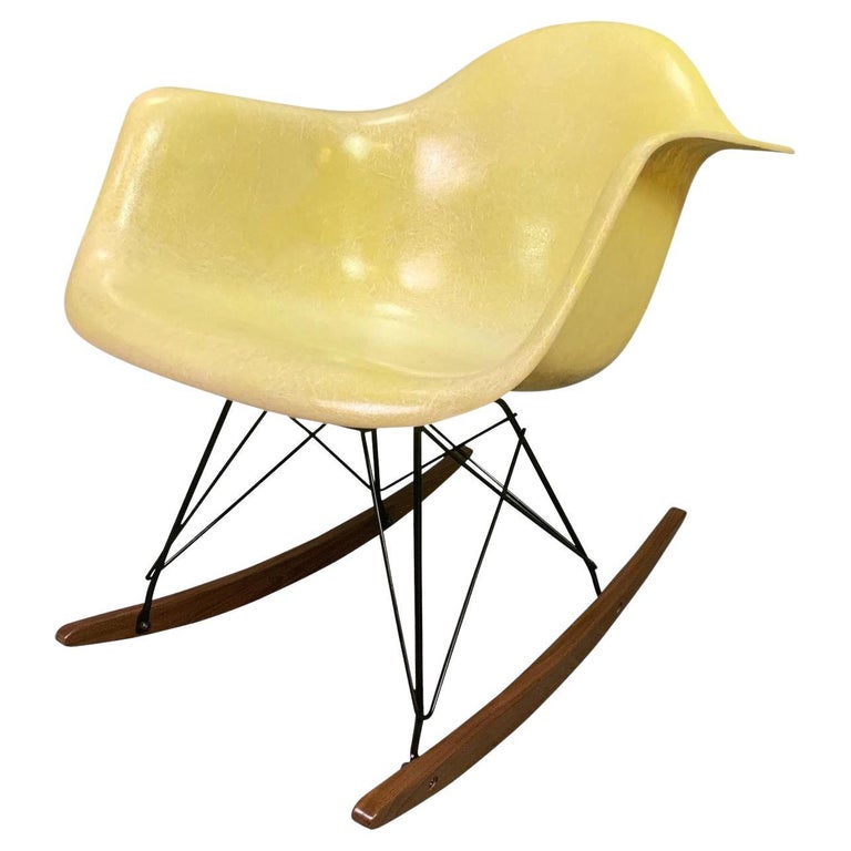 Vintage Mid Century Fiberglass Rocking Chair by Charles Eames at 1stDibs