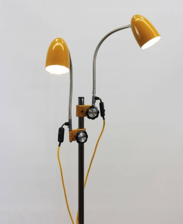 Vintage Mid-Century Floor Lamp with Two "Gooseneck" Lamps from the 50s ...