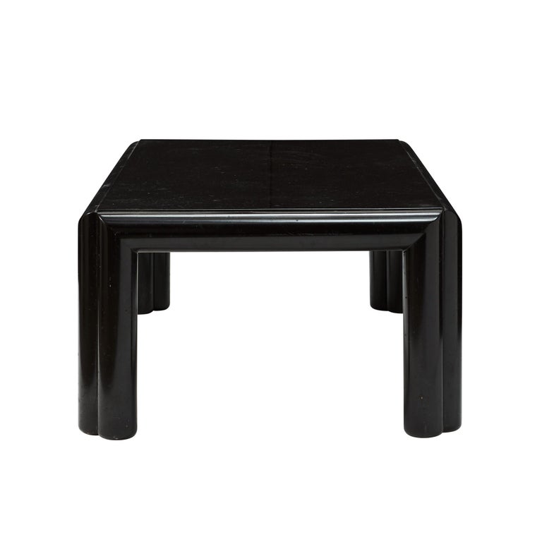 Vintage Midcentury French Lacquer Black Coffee Table For Sale at 1stDibs