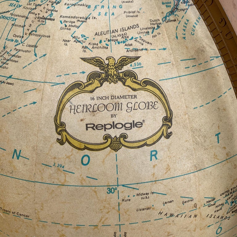 Vintage Midcentury Illuminated Floor Globe by Replogle Globes Inc at ...