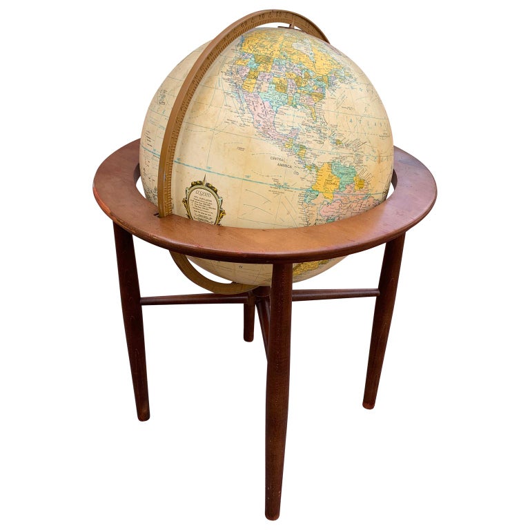 Vintage Midcentury Illuminated Floor Globe by Replogle Globes Inc at ...