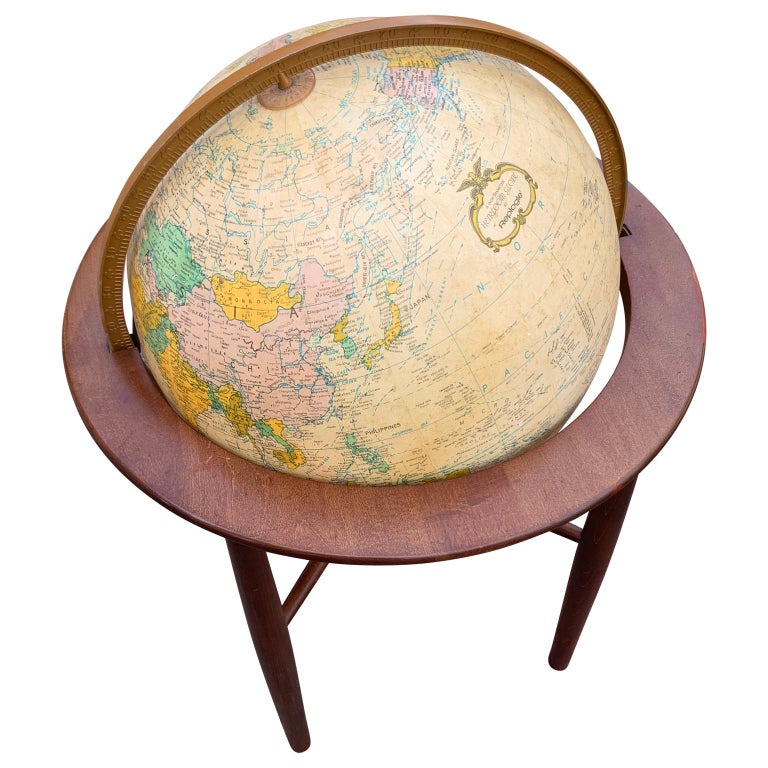 Vintage Midcentury Illuminated Floor Globe by Replogle Globes Inc at ...