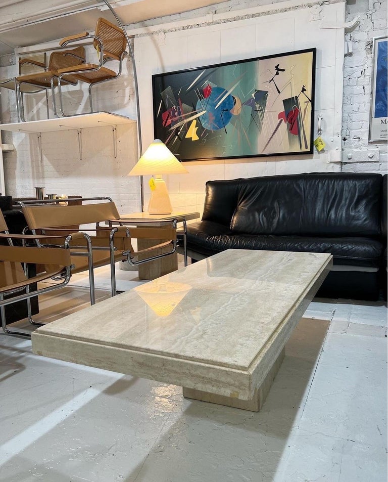 Vintage Mid Century Italian Rectangular Travertine Coffee Table For ...