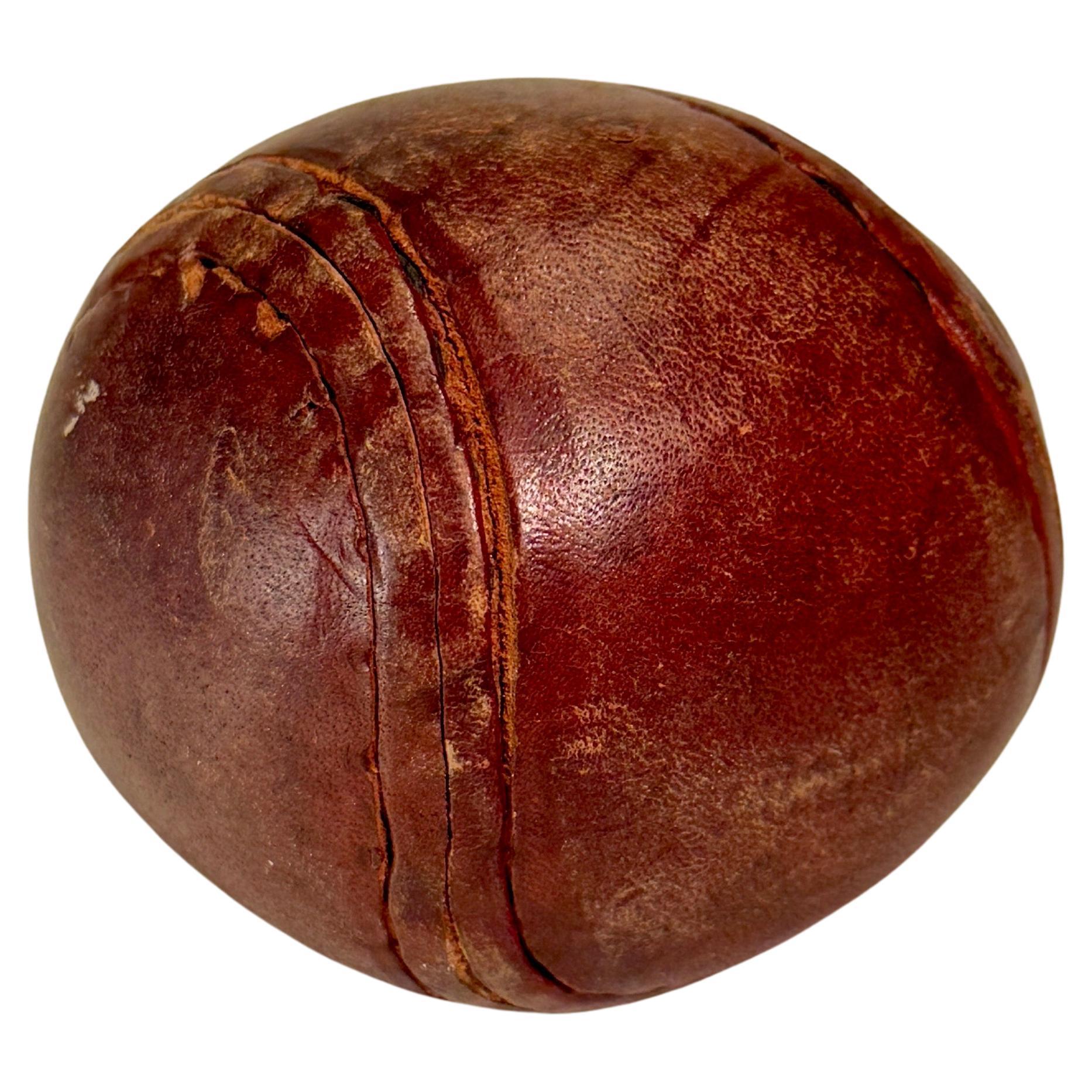 Vintage Mid-Century Leather Baseball Paperweight For Sale at 1stDibs