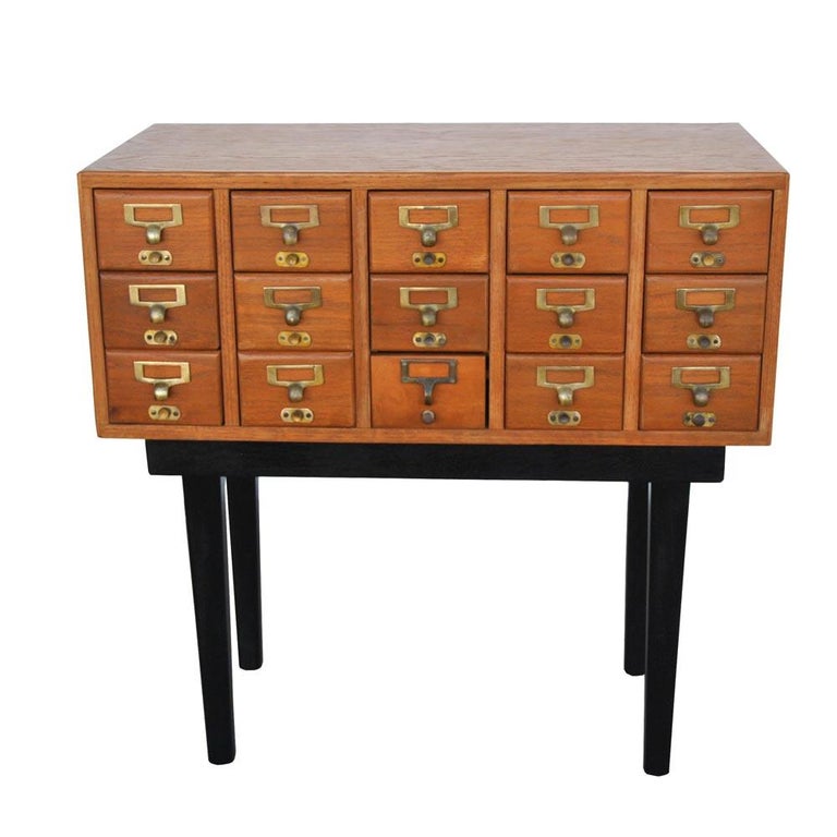 Vintage Midcentury Library Card Catalogue Console at 1stDibs