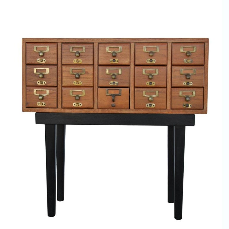 Vintage Midcentury Library Card Catalogue Console at 1stDibs