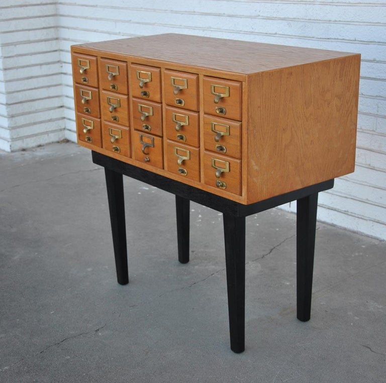 Vintage Midcentury Library Card Catalogue Console at 1stDibs