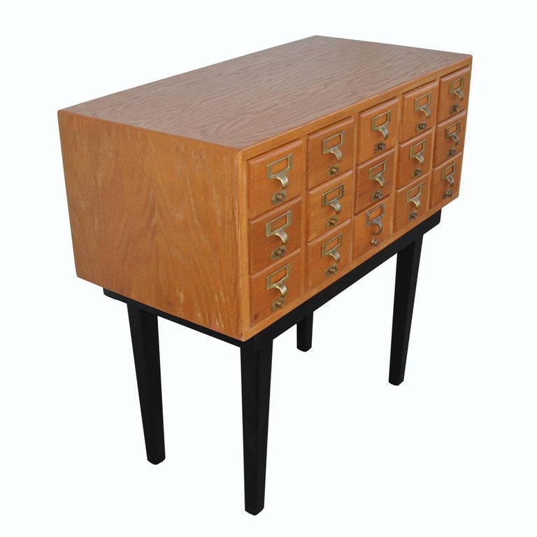 Vintage Midcentury Library Card Catalogue Console at 1stDibs