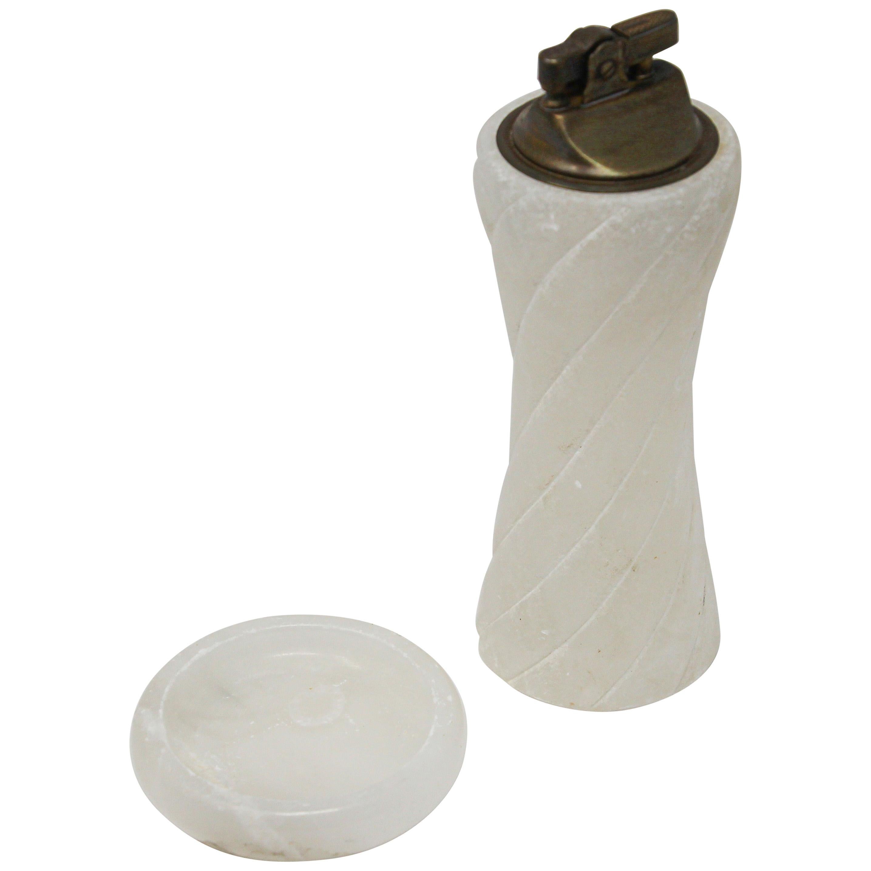 Vintage Midcentury Marble White Lighter at 1stDibs