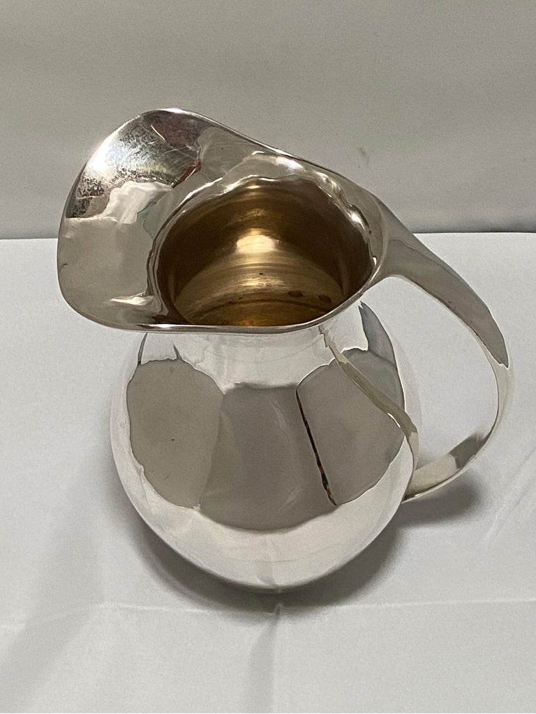 Vintage Mid-Century Mexican Sterling Silver Modernist Pitcher or Ewer ...