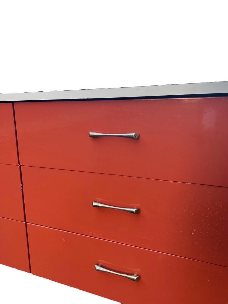 Vintage Mid-Century Modern 6 Drawer Dresser Metal Frame of George ...