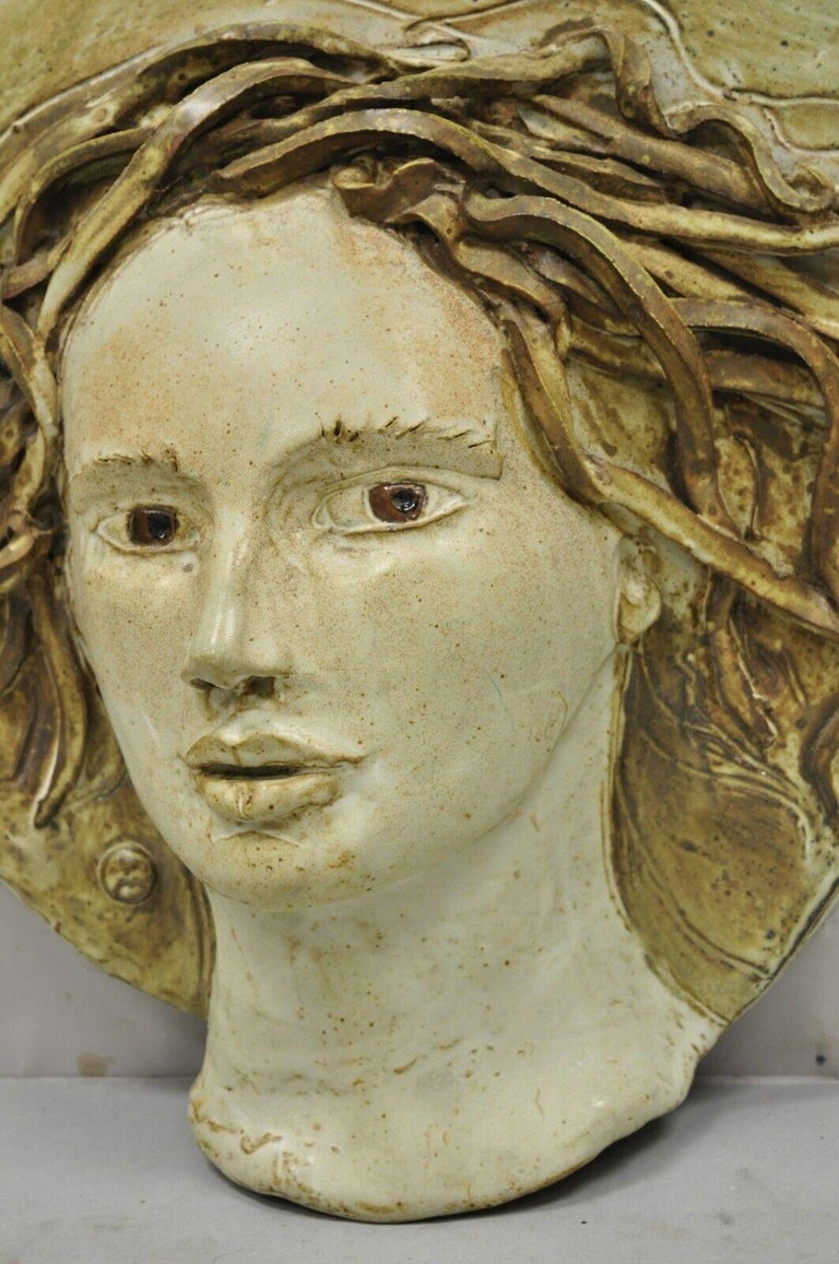 Vintage Mid-Century Modern Artisan Studio Crafted Ceramic Self Portrait ...