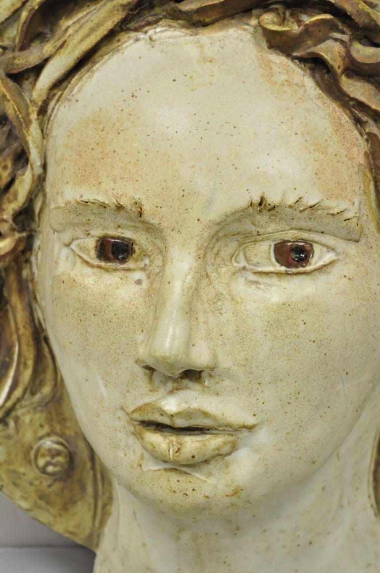 Vintage Mid-Century Modern Artisan Studio Crafted Ceramic Self Portrait ...