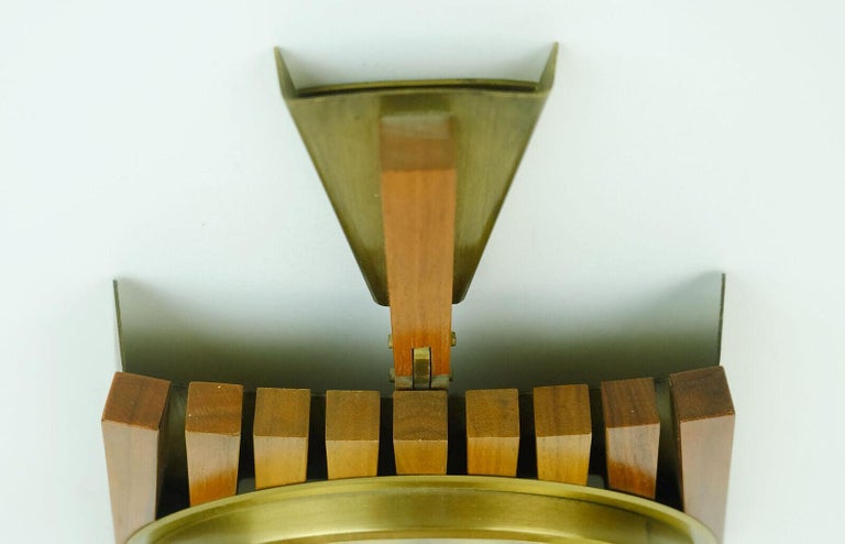 Vintage Mid-Century Modern Atlanta Electric Wall Clock Walnut Brass ...