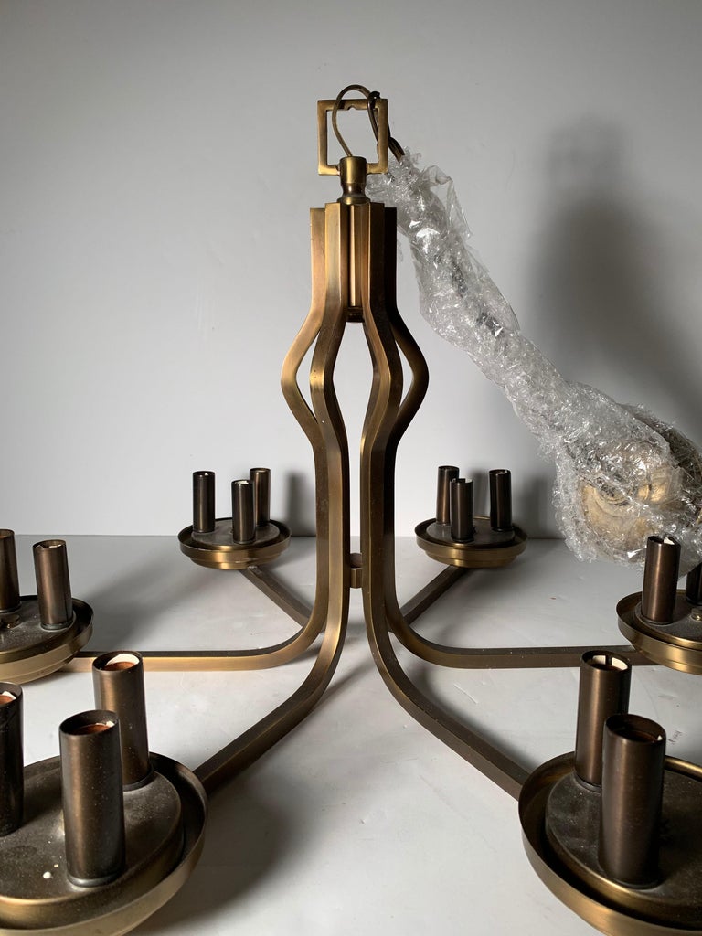 Vintage Mid-Century Modern Bronze Finish Chandelier at 1stDibs | mid ...