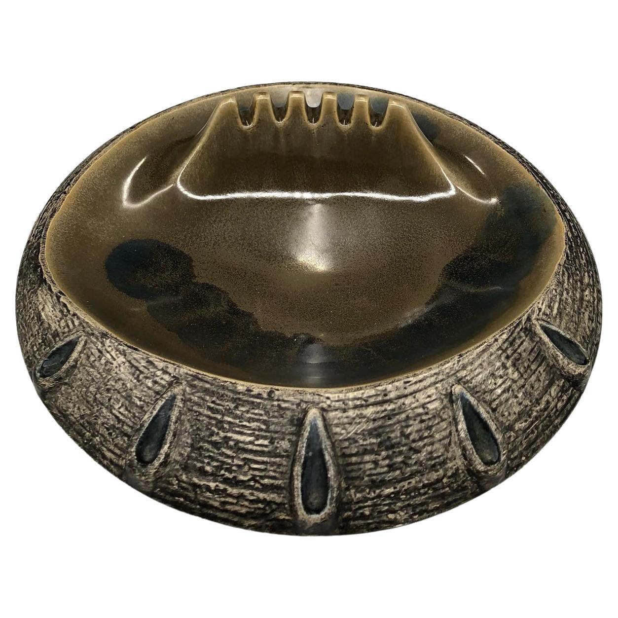 Vintage Mid-Century Modern California Blue and Taupe Clam Shaped ...