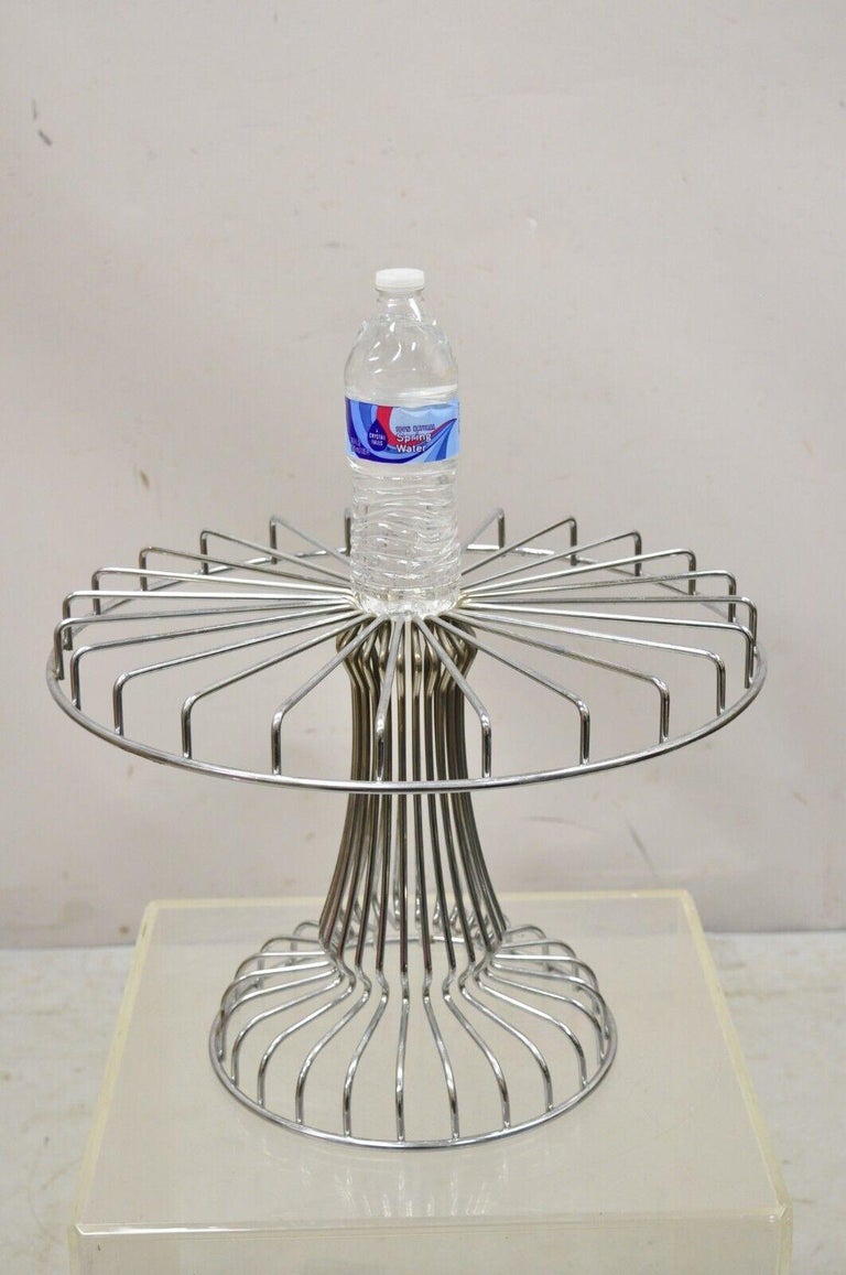Vintage Mid Century Modern Chrome Metal Wire Pedestal Cake Stand For ...