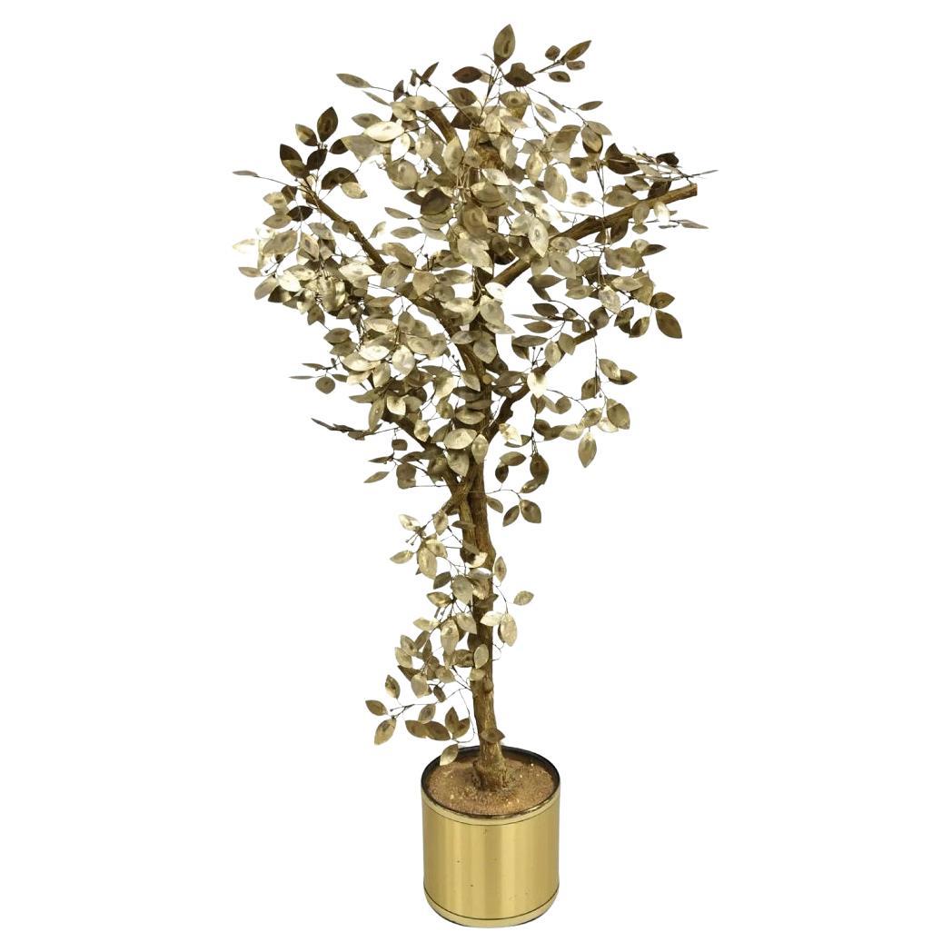 Vintage Mid Century Modern Curtis Jere Style Brutalist Brass Tree ...