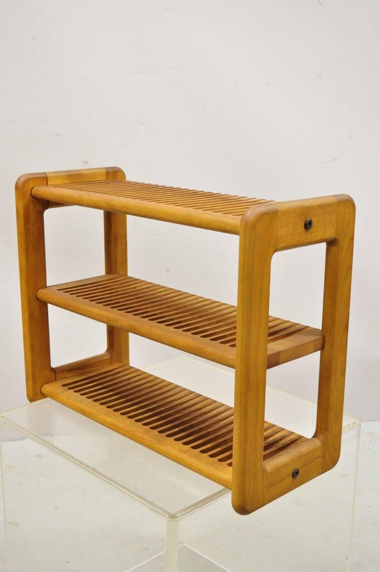 Vintage Mid-Century Modern Danish Style 3 Tier 72 Slot Teak Wood CD ...