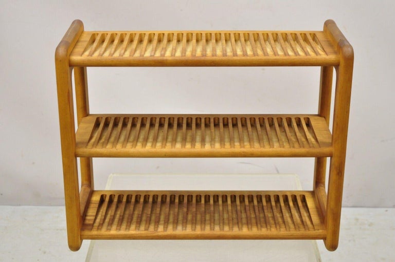Vintage Mid-Century Modern Danish Style 3 Tier 72 Slot Teak Wood CD ...