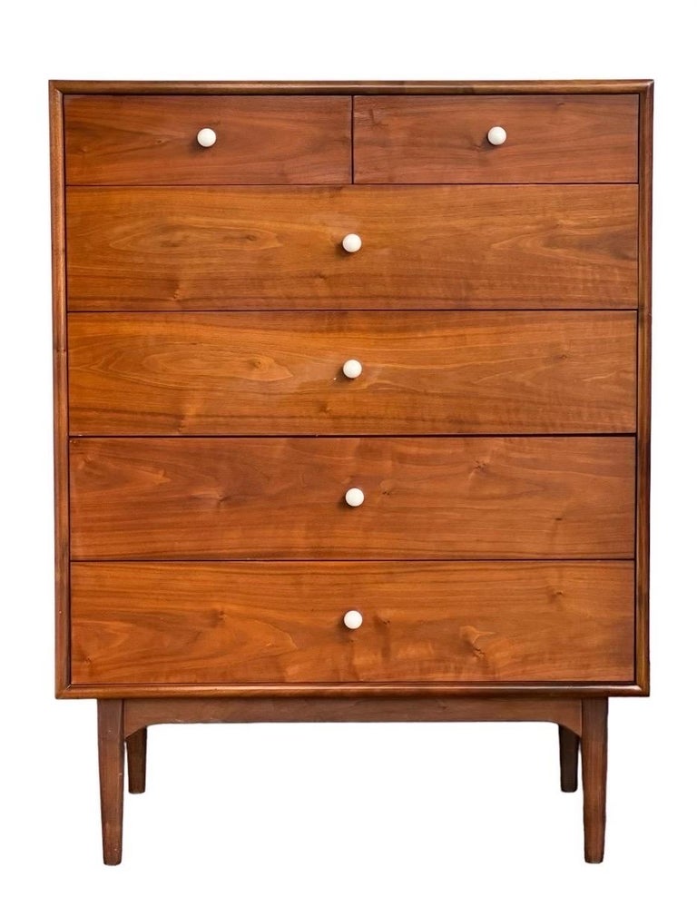 Vintage Mid-Century Modern Drexel Declaration Solid Walnut Dresser For ...