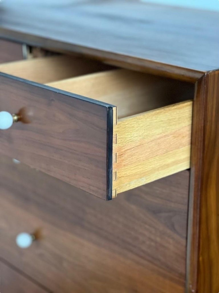 Vintage Mid-Century Modern Drexel Declaration Solid Walnut Dresser For ...