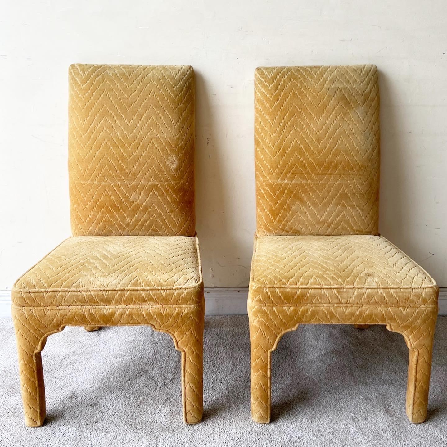 Vintage Mid-Century Modern Fabric Parsons Dining Chairs, Set of 4 For ...